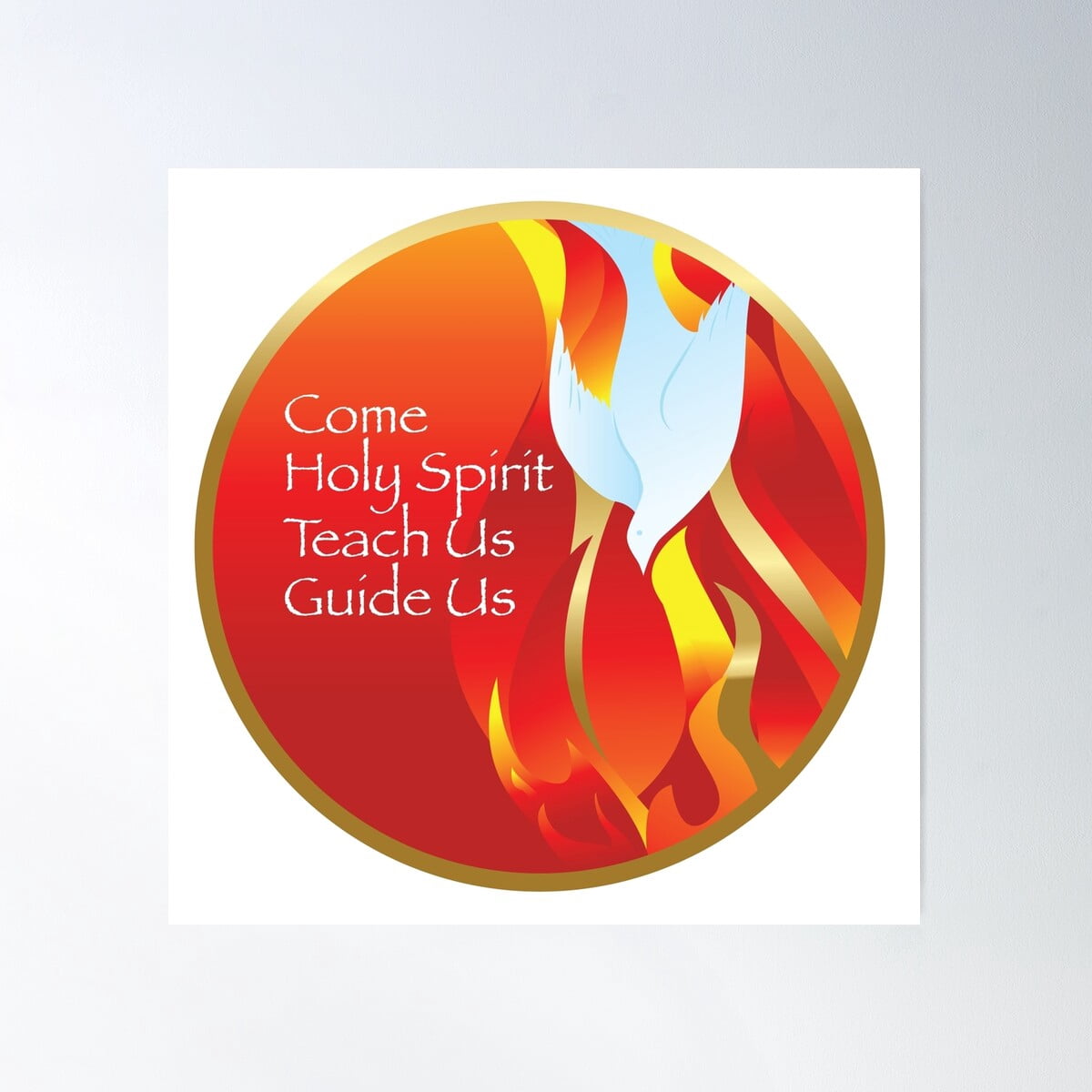 Come Holy Spirit Teach Us Guide Us Poster Wall Art, Modern Wall Decor ...