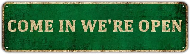 Come In We Are Open Metal Tin Sign, Business Retail Store Home Large ...