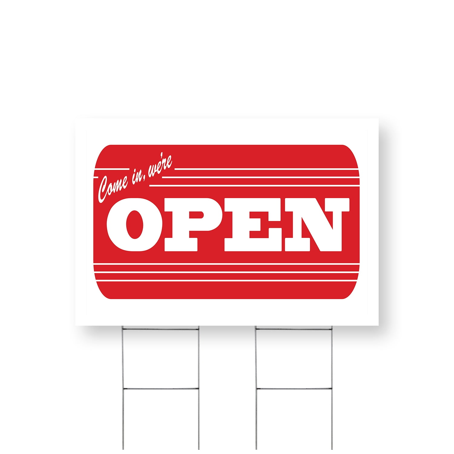Come In We're Open Yard Sign 24 Inch x 36 Inch Double Sided ...