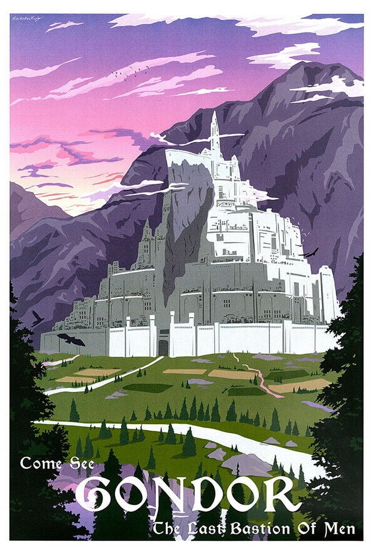 Come See Gondor - Lord of the Rings Poster- The Hobbit - Travel Print ...