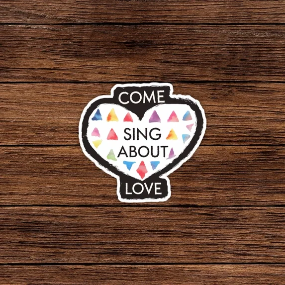 Come Sing About Love Watercolor Heart Vinyl Sticker Decalphone Decal ...