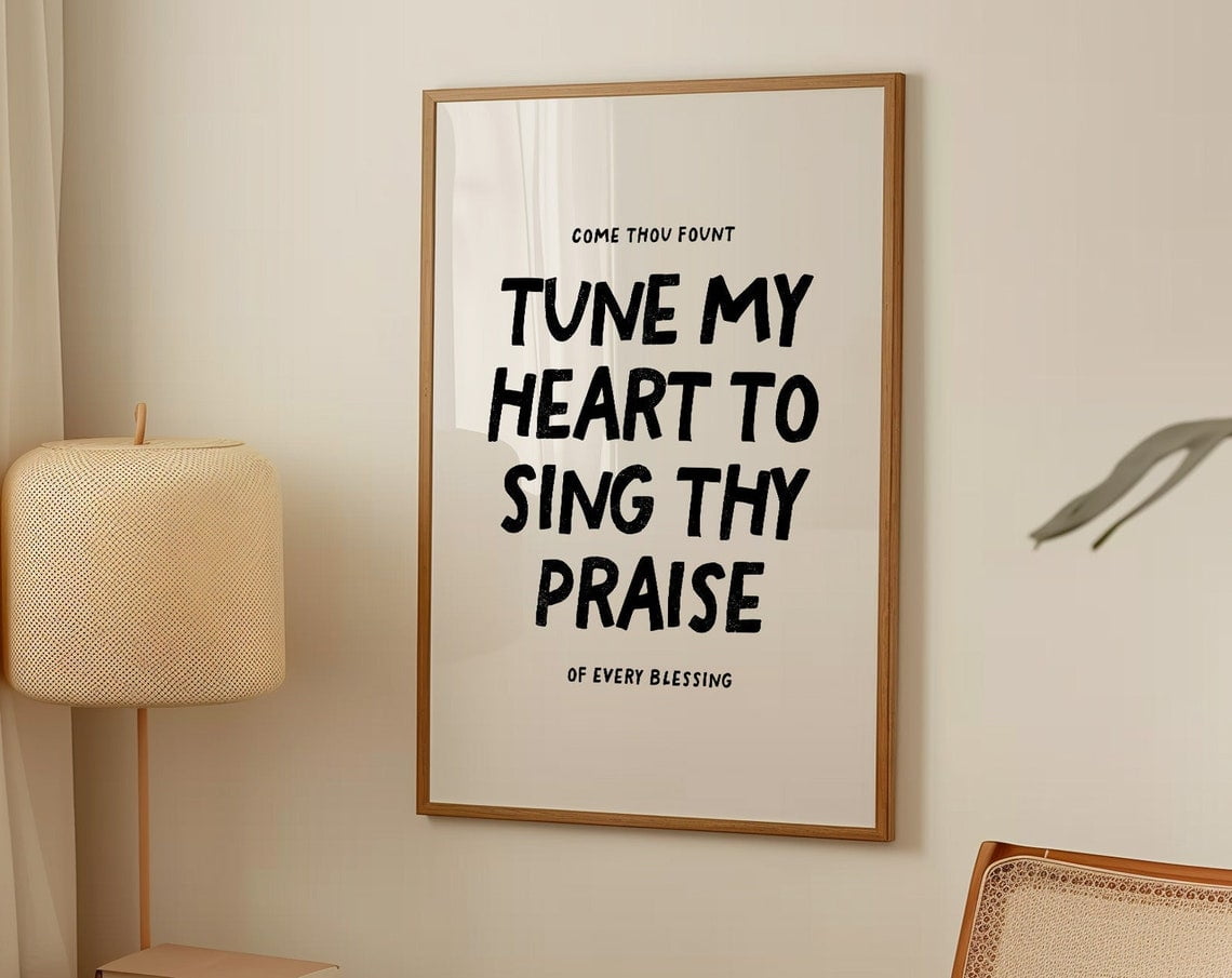 Come Thou Fount Christian Wall Art Bible Verse Poster Product ...