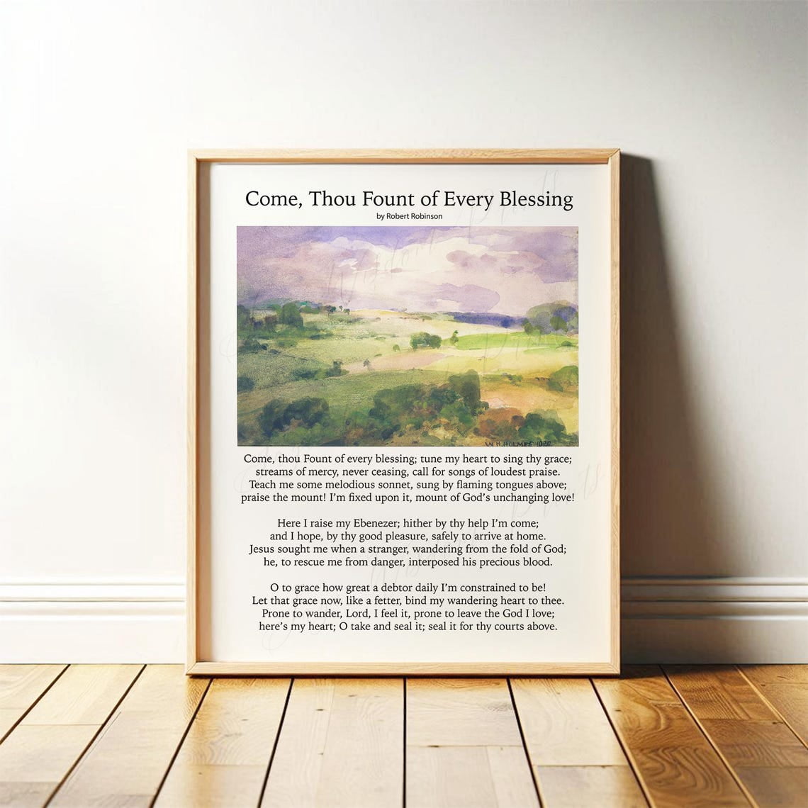 Come Thou Fount Hymn Wall Art Reformed Christian Hymn Print, Religious ...