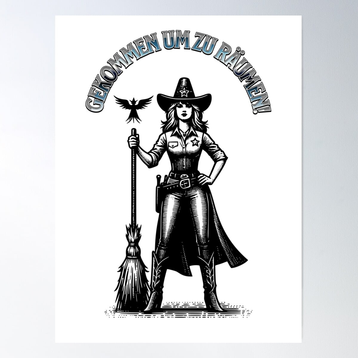 Come To Clear Out - Household Sheriff With Witch'S Broom Clears The ...