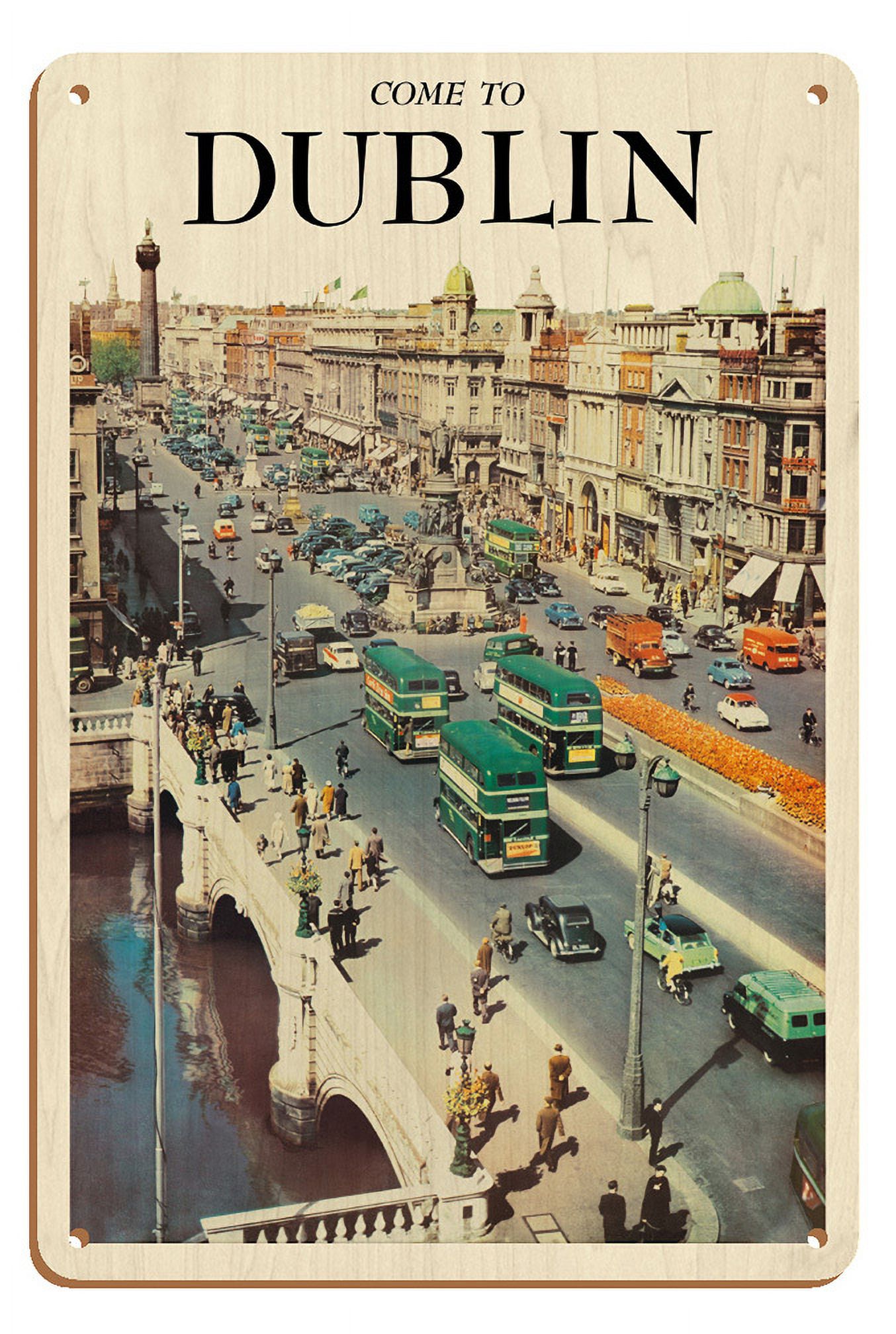 Come To Dublin Ireland - O’Connell Street - Vintage Travel Poster c ...