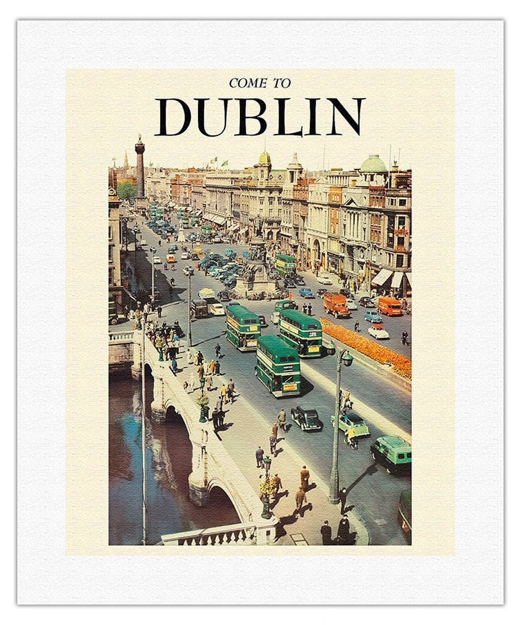 Come To Dublin Ireland - O’Connell Street - Vintage Travel Poster c ...