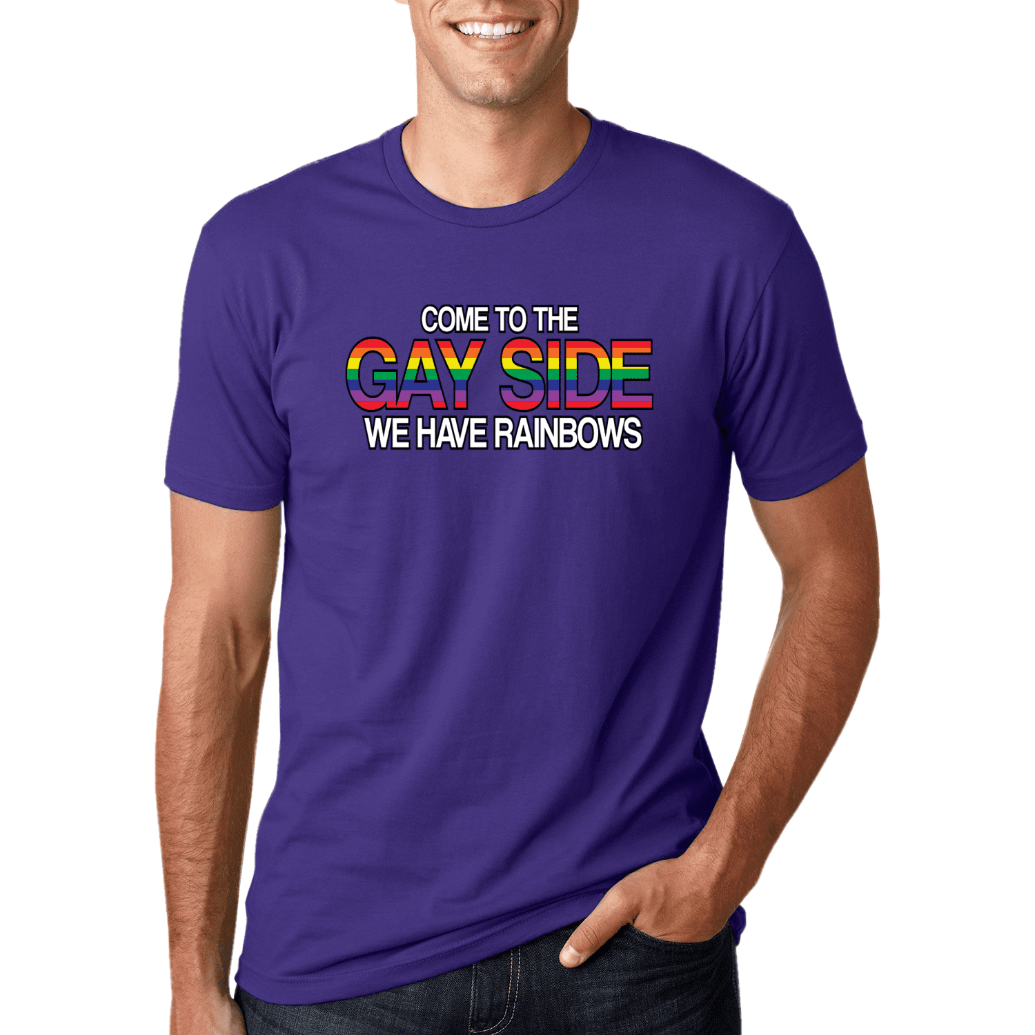 Come To The Gay Side We Have Rainbows LGBT Pride Graphic T-Shirt ...