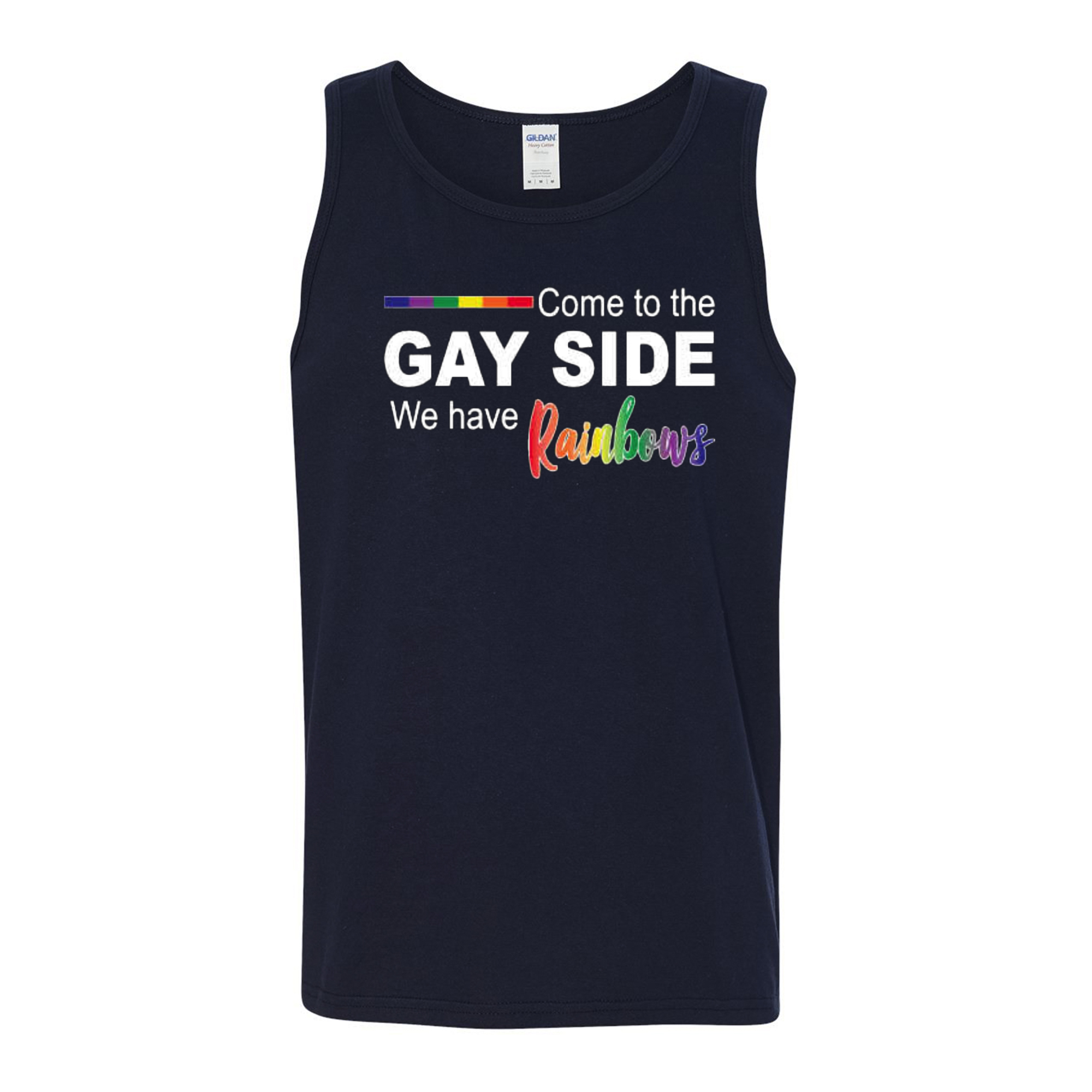 Come To The Gay Side We Have Rainbows LGBT Pride Mens Tank Top, Navy ...