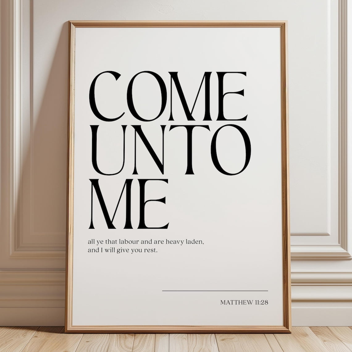 Come Unto Me Print, Christian Wall Art, Matthew 11:28-29 Poster, Bible ...