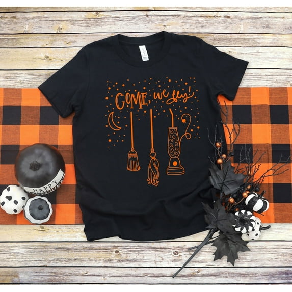 Come We Fly Funny Halloween Shirts Witch Shirt Hocus Pocus Shirt Basic ...