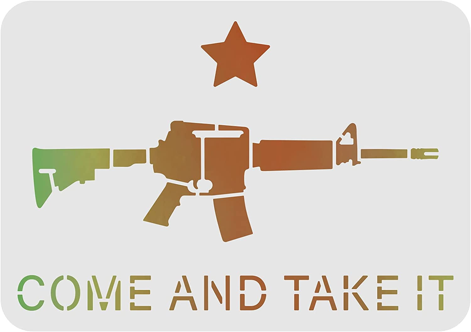 FINGERINSPIRE Come and Take It Stencil Template with Star 11.7x8.3 Inch ...