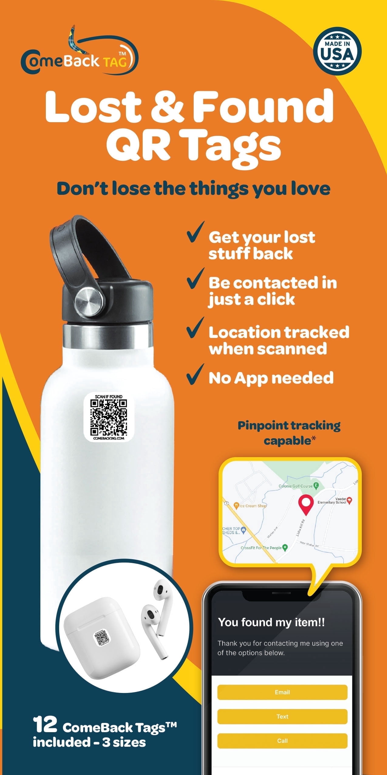 ComeBack Tag - Lost & Found QR Tag - Walmart.com