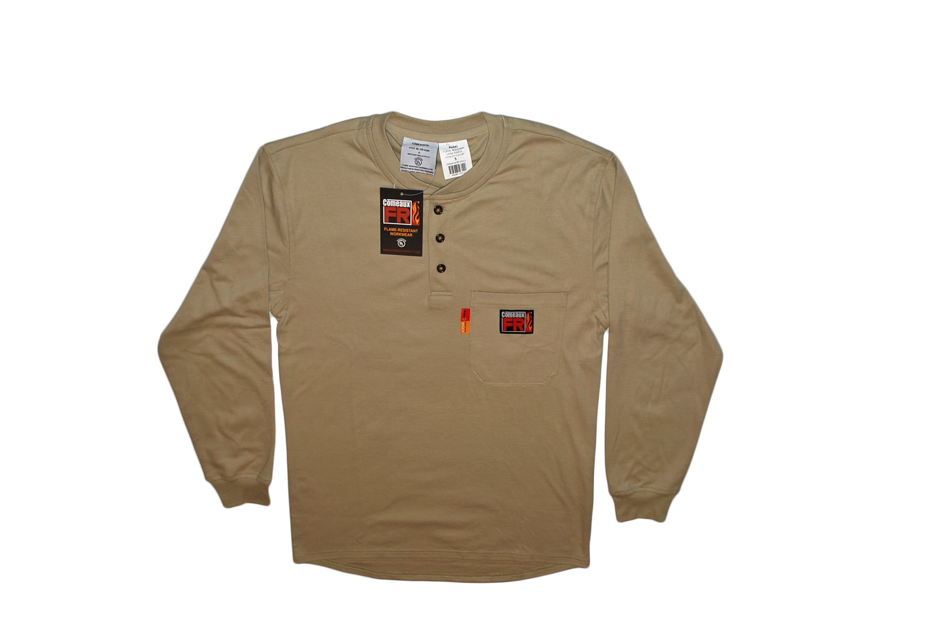 Comeaux Caps 118-19342R-XL-KH FR Henley Khaki Welding Welders Work ...