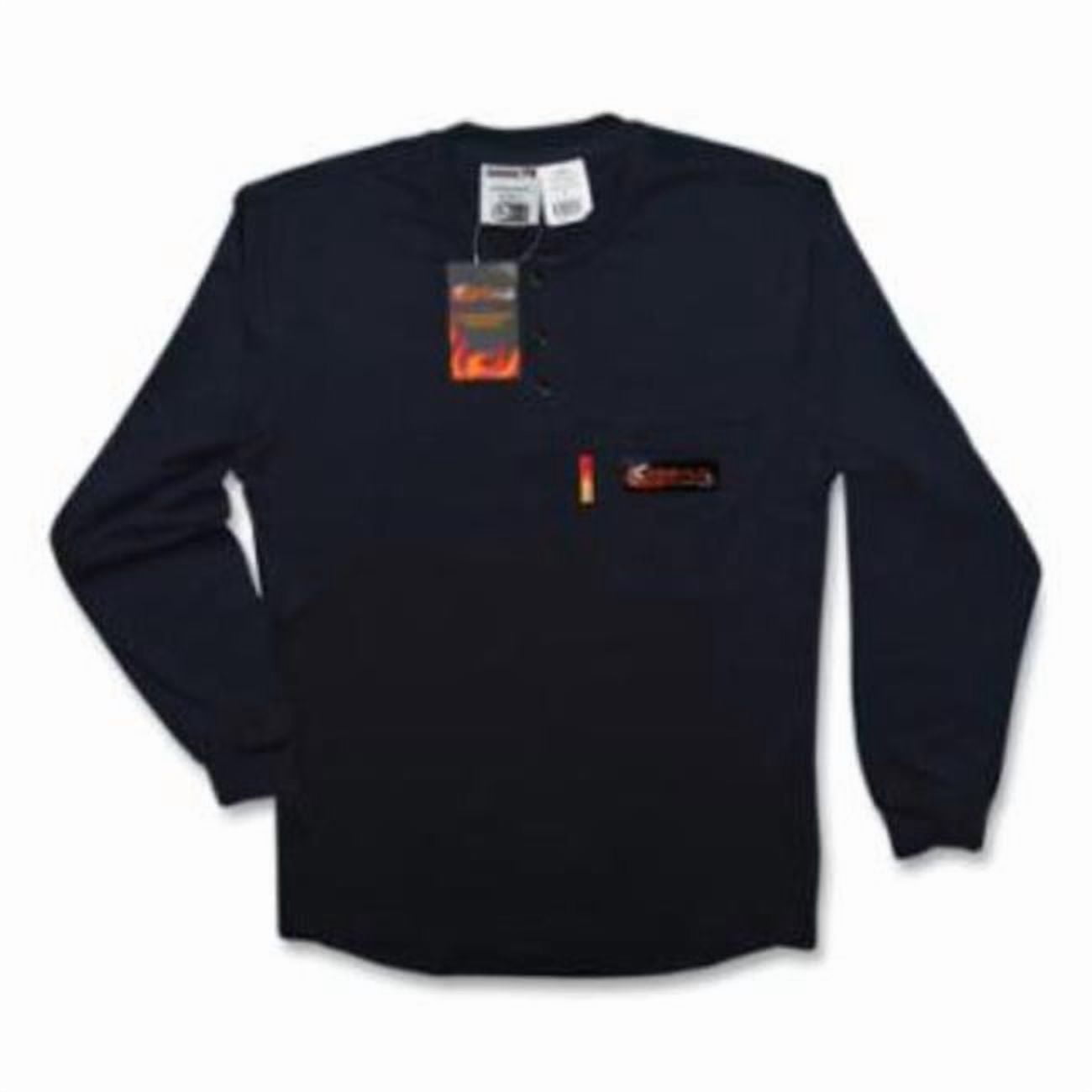 Comeaux FR -FR Treated Navy Henley T-Shirt, Small - Walmart.com