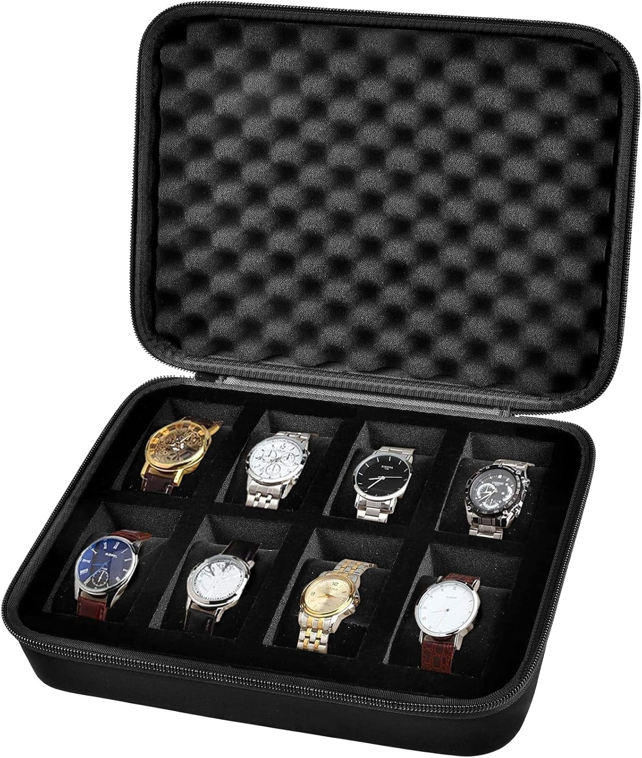 Comecase 8 Slots Watch Box Organizer/Men Watch Display Storage Case ...
