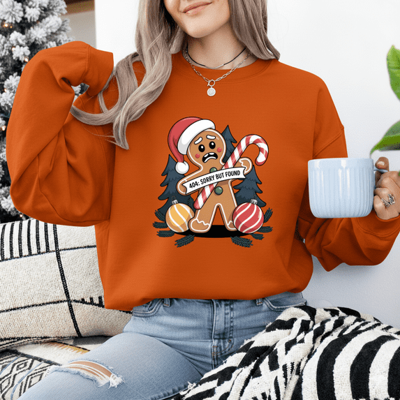 Comedic Gingerbread Man Error Cheer Not Found Funny Holiday Art ...