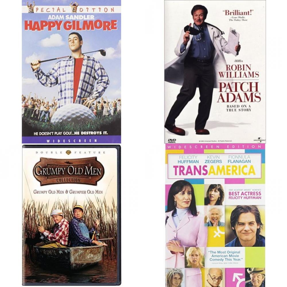 Comedy 4 Pack DVD Bundle: Happy Gilmore : Patch Adams : Grumpy Old Men/Grumpier Old Men Full ...