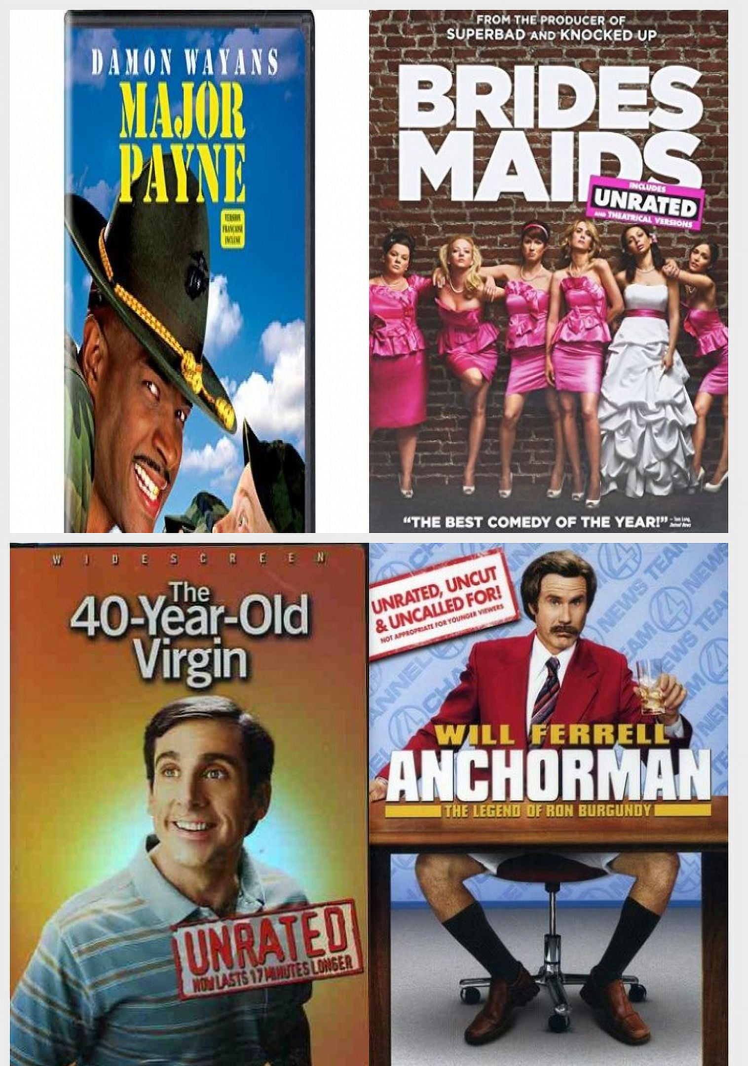 Comedy 4 Pack DVD Bundle: Major Payne, Bridesmaids, THE 40-YEAR-OLD ...