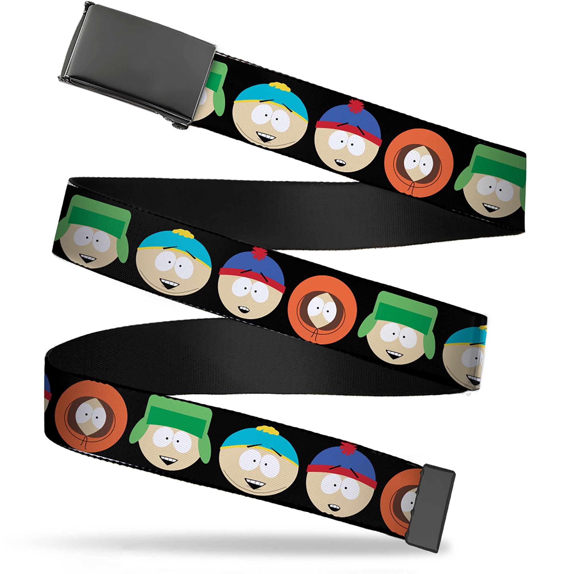Comedy Central Belt, Flip Web Belt South Park Boys Face Repeat Black, 1 ...