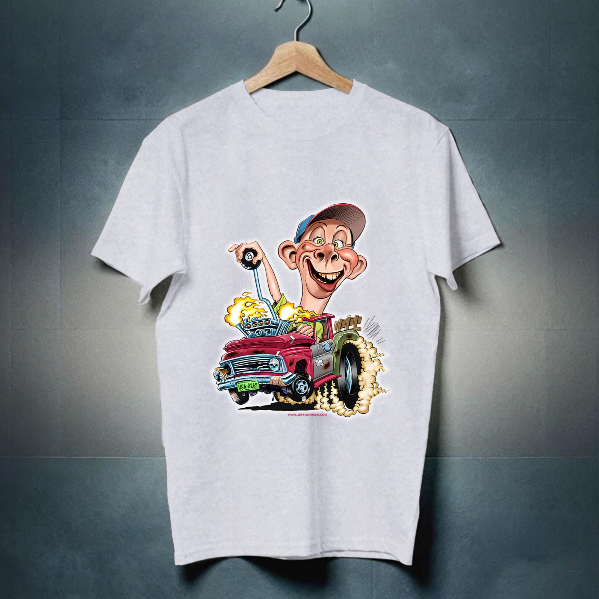 Comedy Character Hot Rod Pick Up Truck Shirt, Gift Black Unisex Tee ...