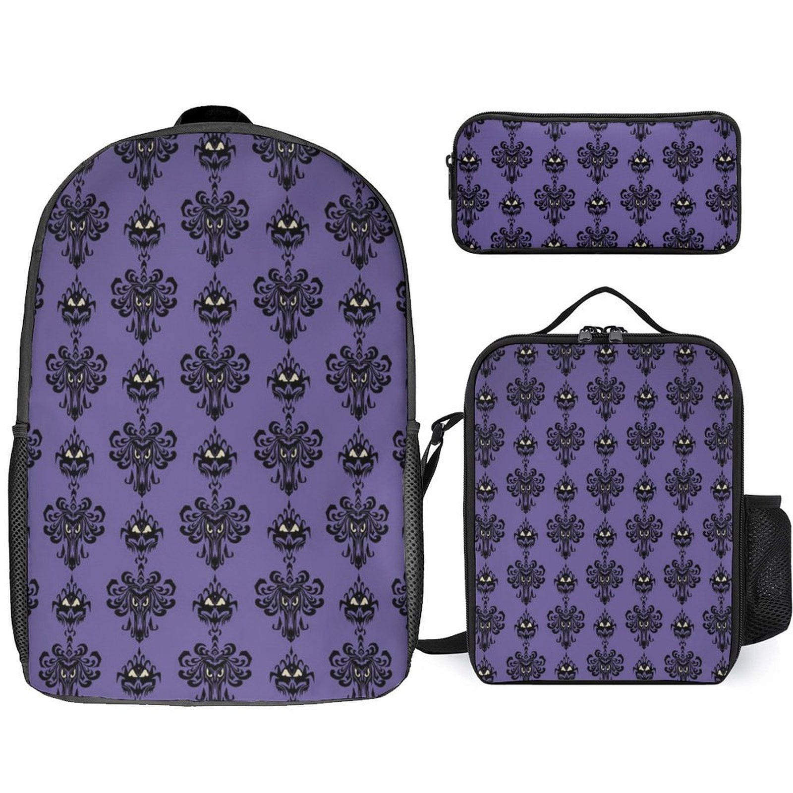 Comedy Haunted Mansion Schoolbag With Lunch Bag Pencil Case Set Unisex ...