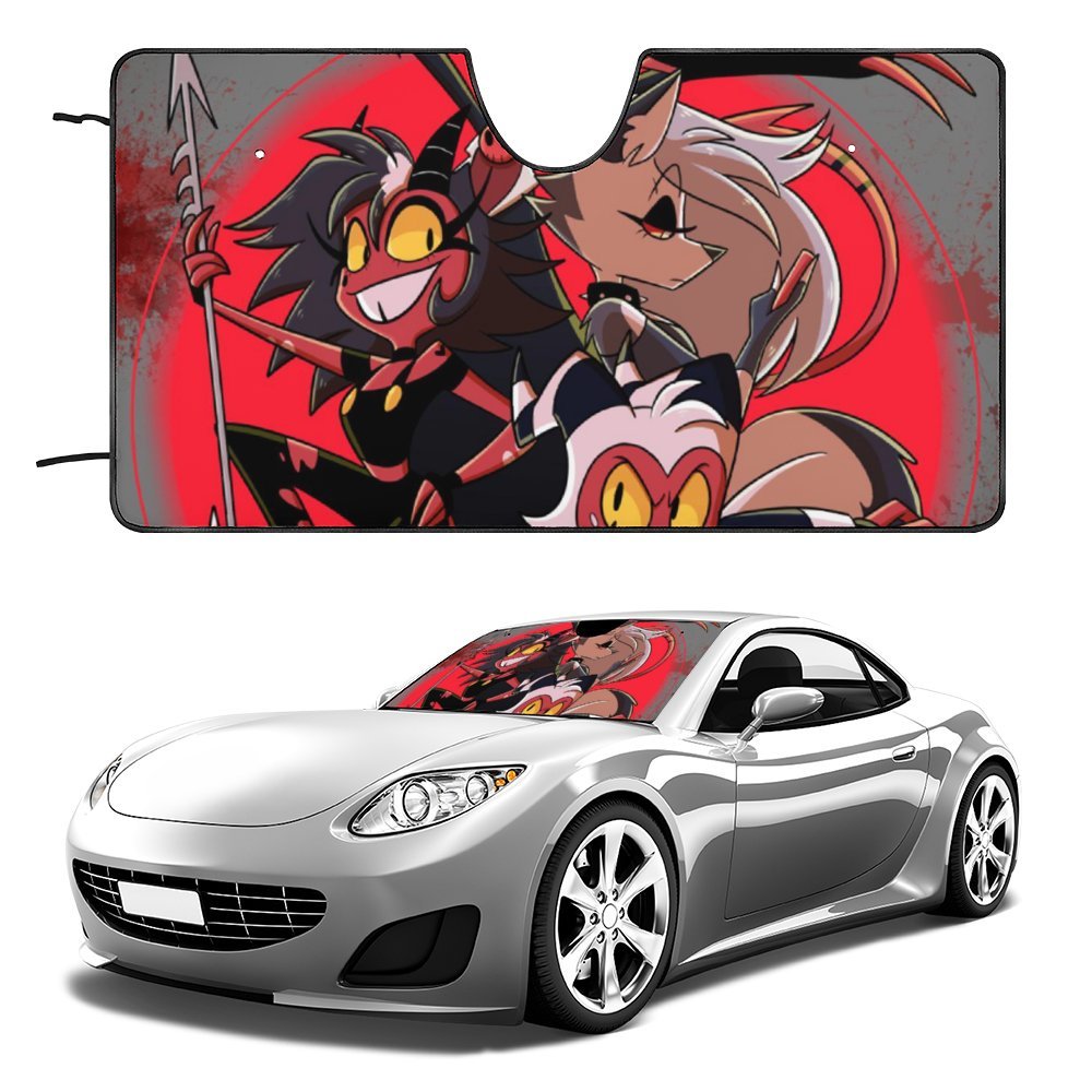 Comedy Helluva Boss Car Windshield Sunshade Accessories Umbrella ...
