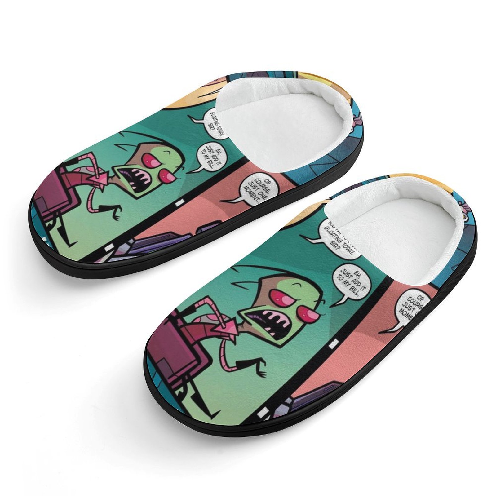 Comedy Invader Zim Kid's Cotton Slippers Winter Warm Soft Plush ...