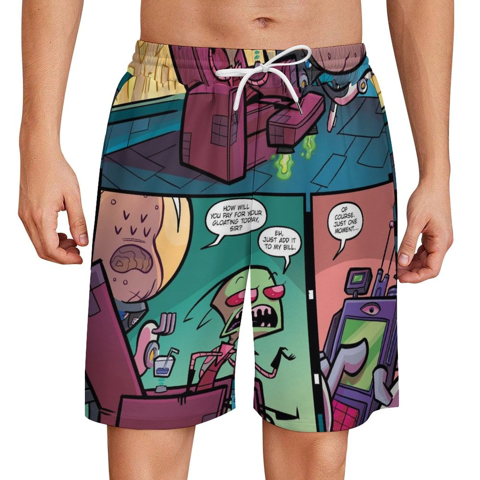 Comedy Invader Zim Short Sweatpants Summer Daily Cozy Lounge Shorts 3D Printed Beach Shorts ...