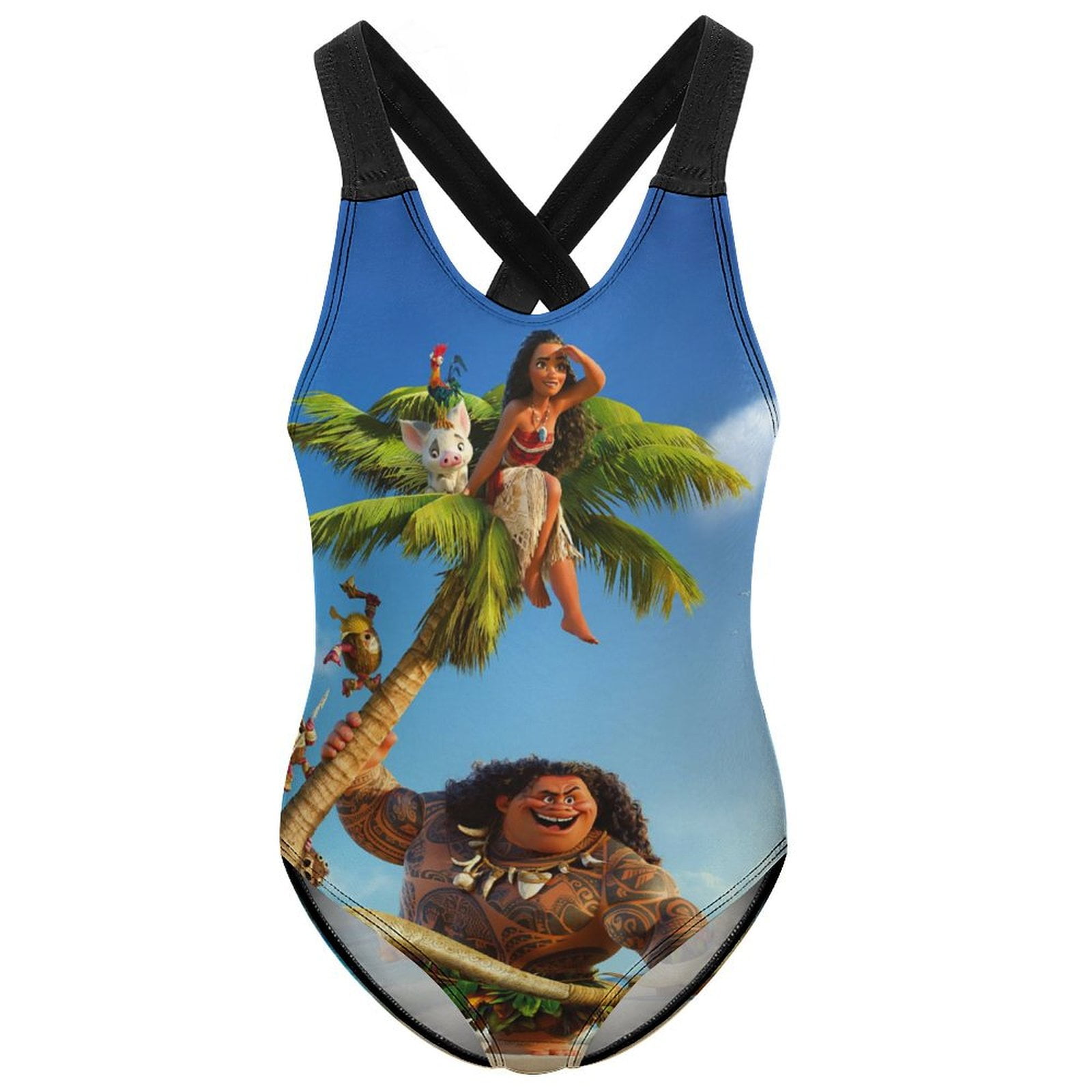Comedy Moana Children's One-piece Swimsuit Girl's Summer Swimming Pool ...