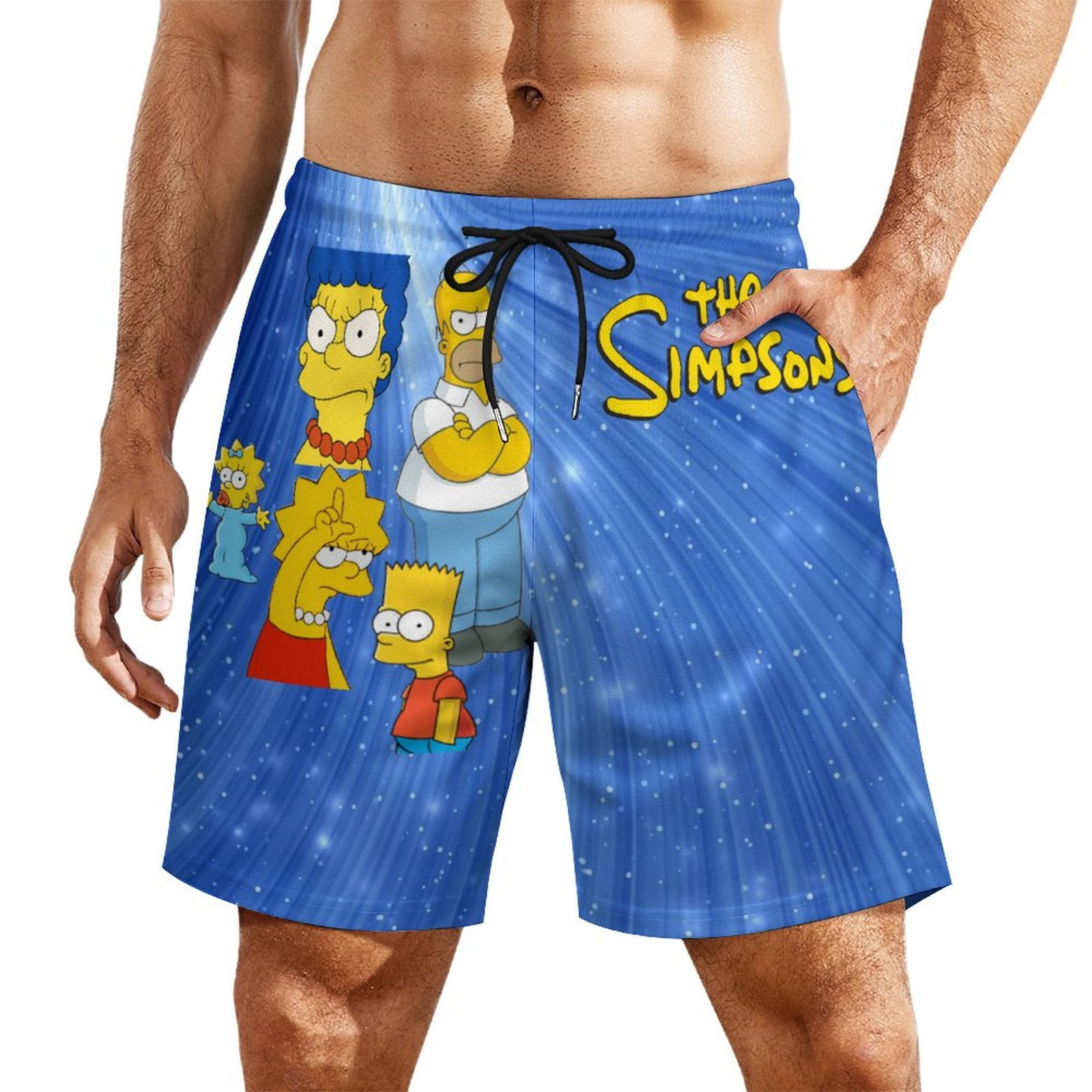 Comedy The Simpsons Men's Board Shorts Swim Trunks Quick Dry Beach Short Summer Swim Shorts ...