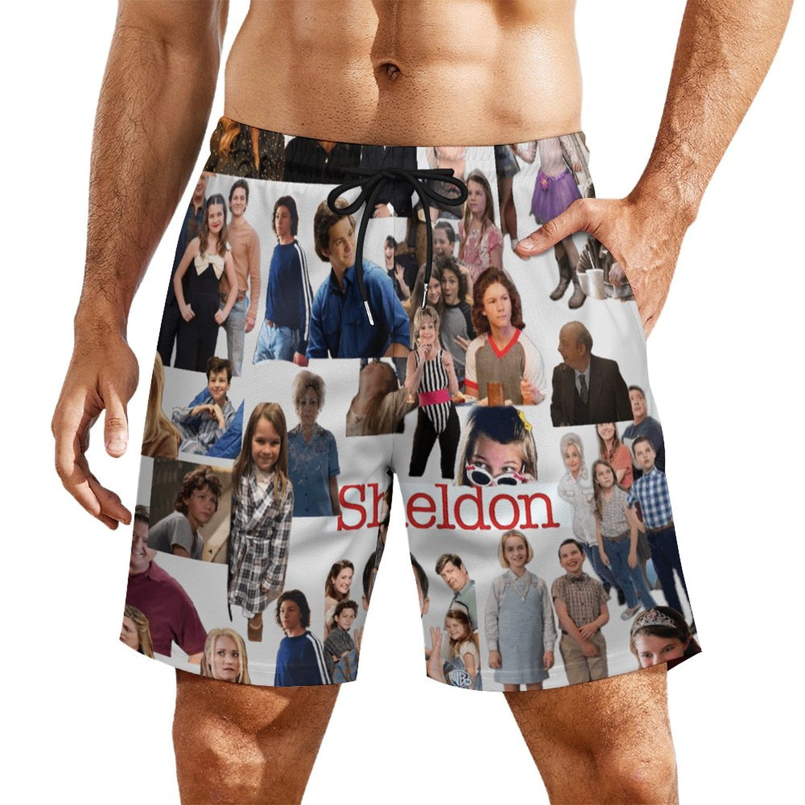 Comedy Young Sheldon Men's Board Shorts Swim Trunks Quick Dry Beach Short Summer Swim Shorts ...