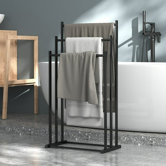 Comefolife 3-Tier Free Standing Towel Rack for Bathroom, Blanket Rack ...