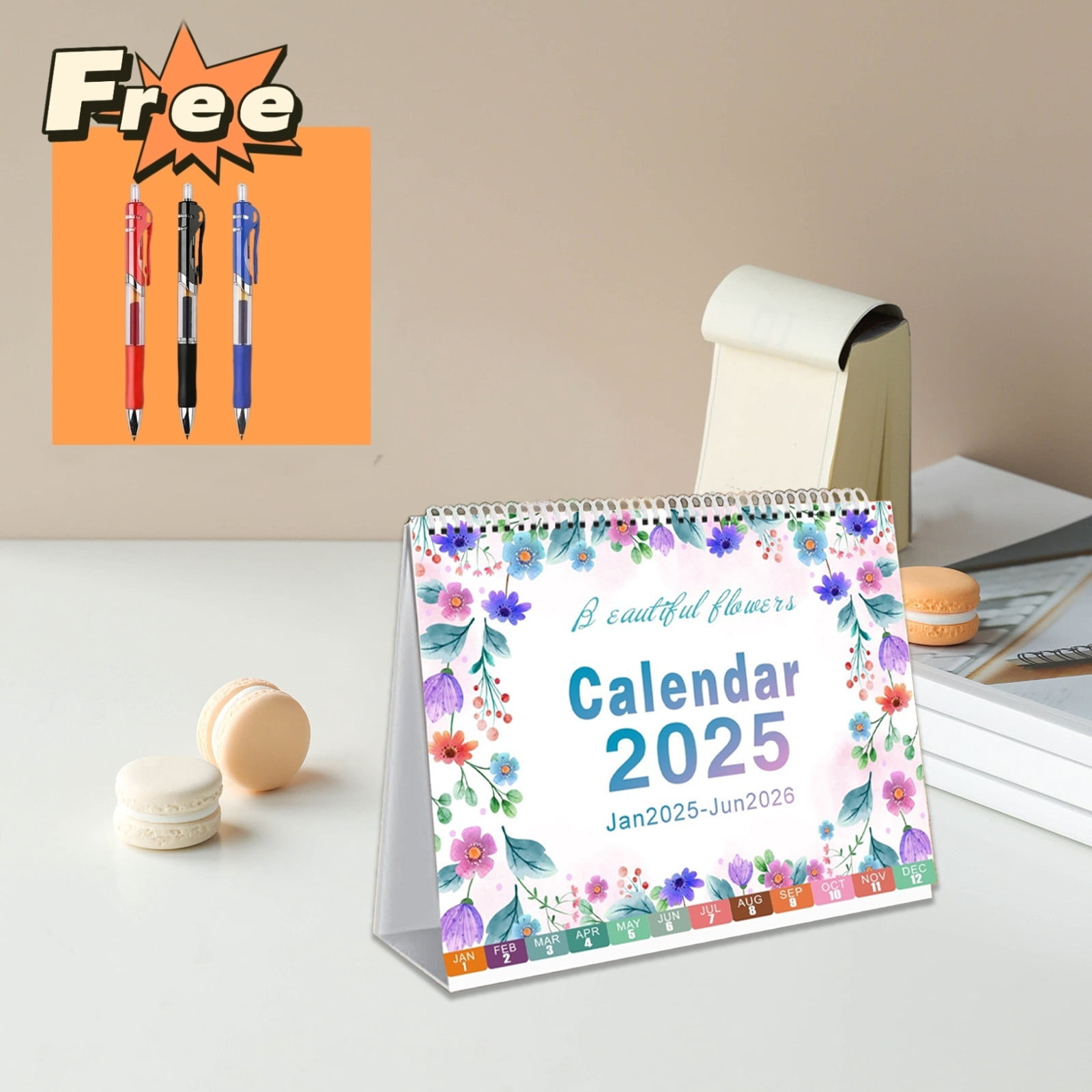 Comefolife Desk Calendar 2025, Standing Desktop Calendar, 2025 Flip ...