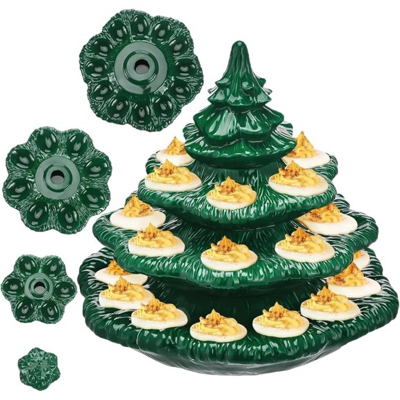 Ceramic Christmas Tree Deviled Egg Holder