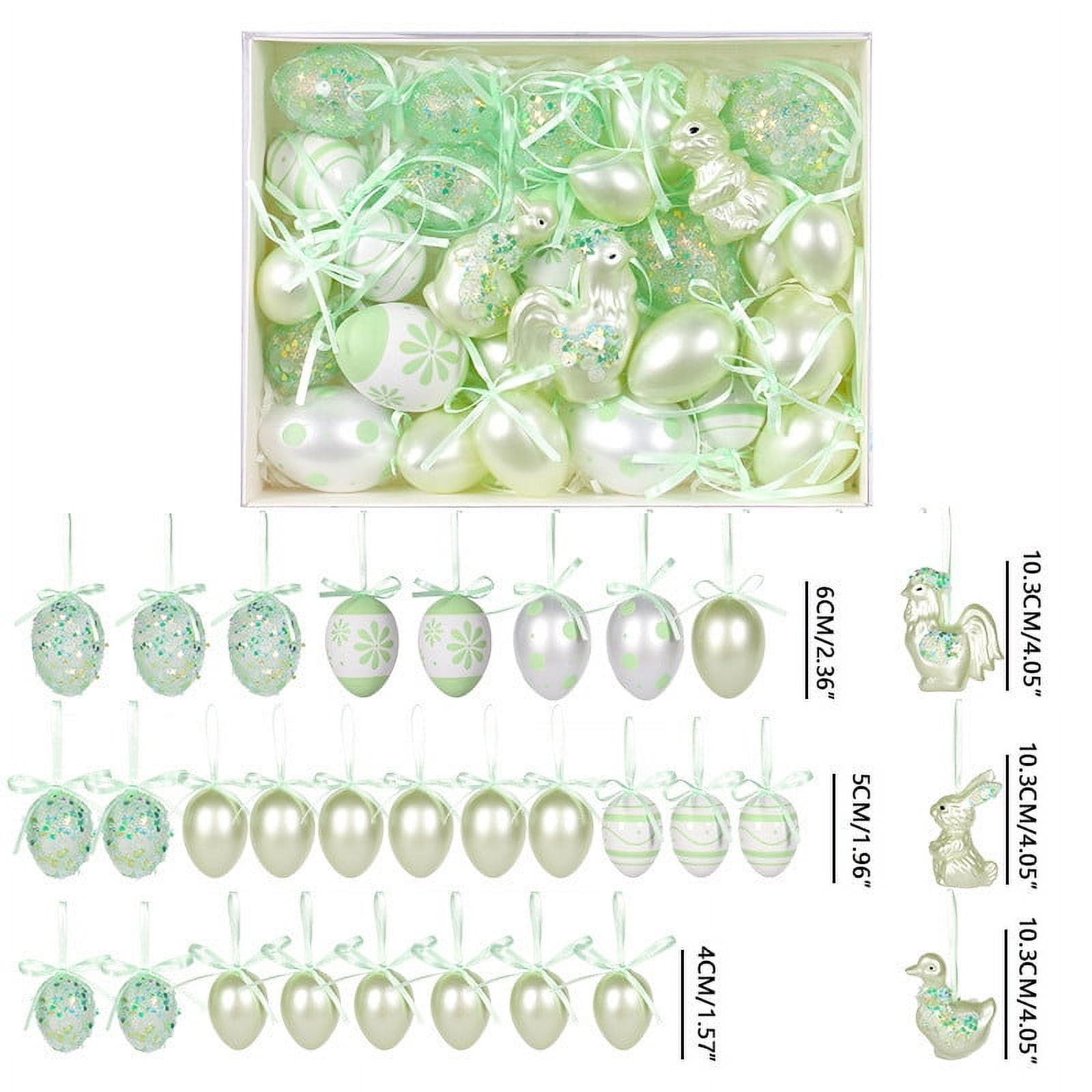 Comefolife Easter Tree Ornaments Glitter Sequins Bunny Egg Carrot ...