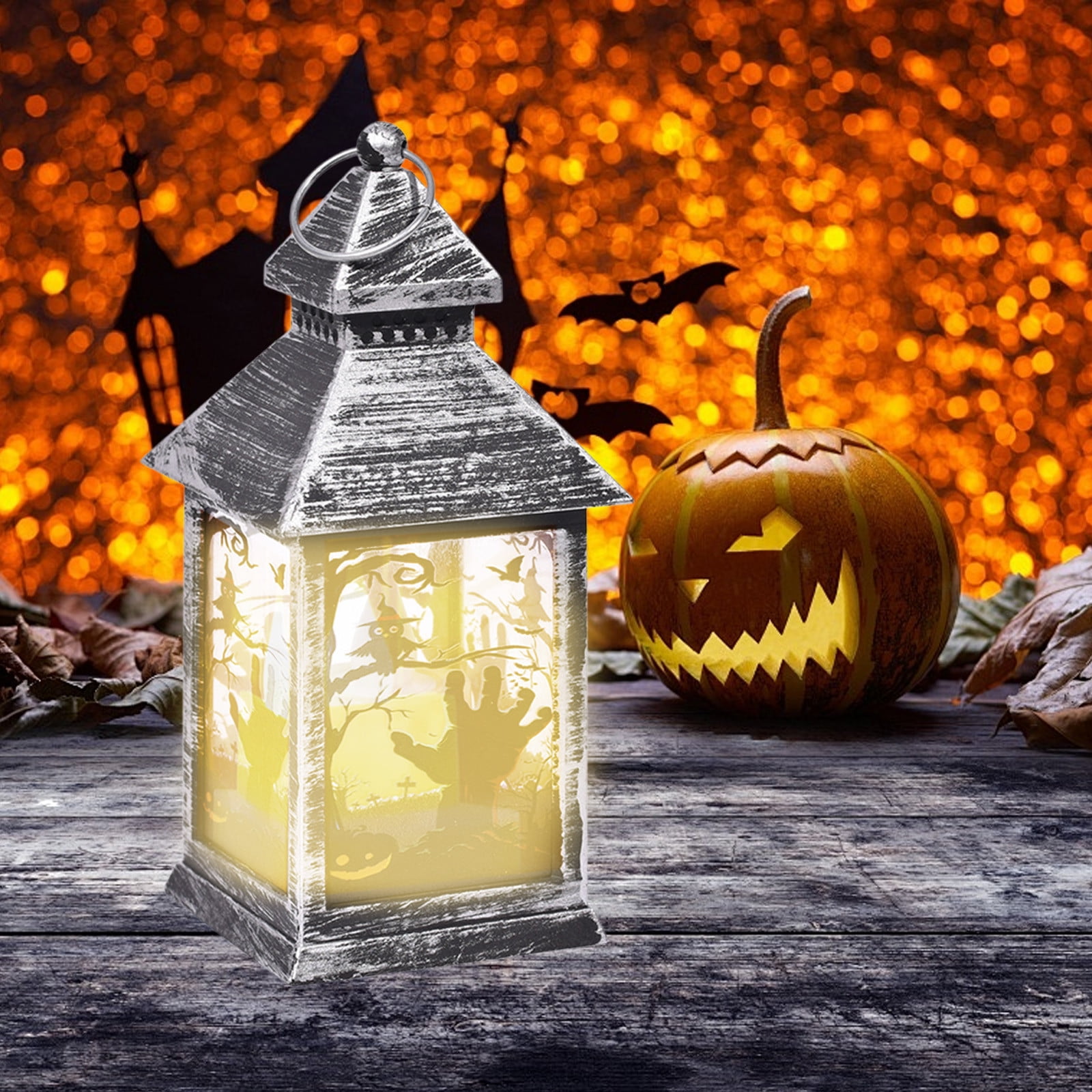 Comefolife Halloween Decor Black Gothic Lantern Lights Mini Halloween ...