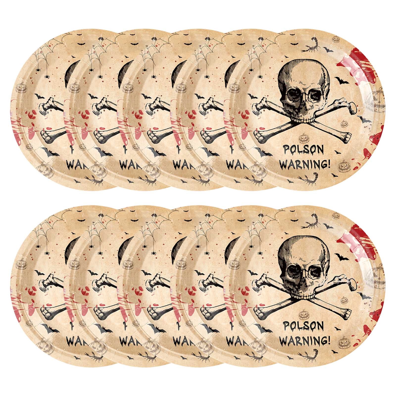 Comefolife Halloween Tableware Party Supplies - Disposable Dinnerware ...