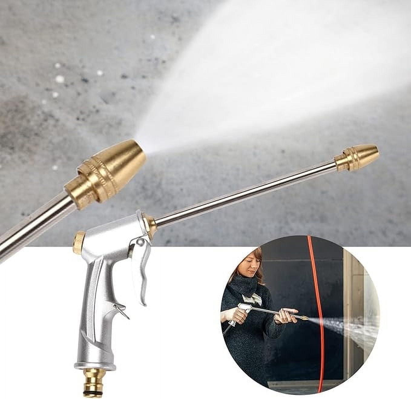 Comefolife High Pressure Garden Hose Nozzle Sprayer Trigger Brass ...