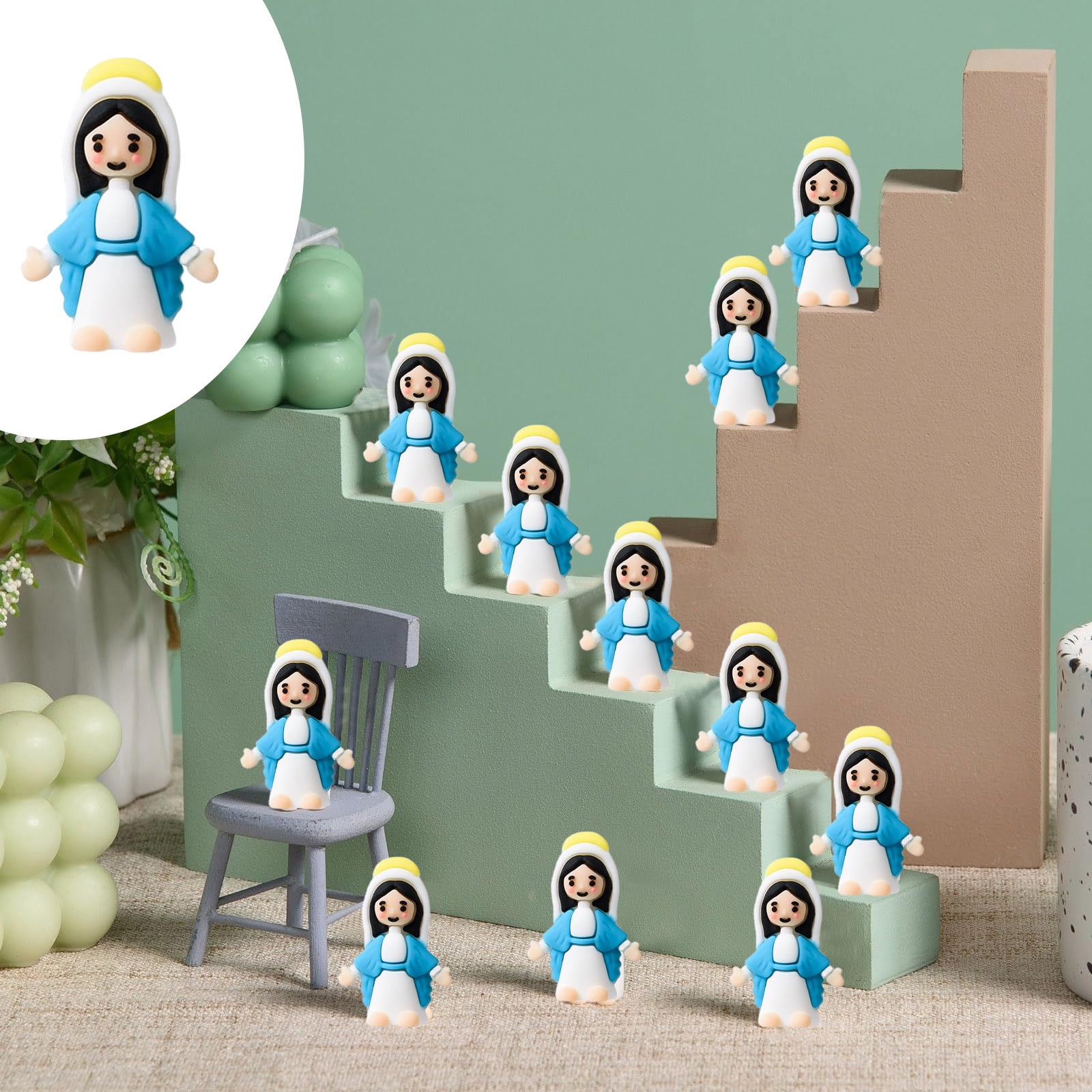 Comefolife Little Virgin Mary Figurines Mini Virgin Mary Figurines Toys ...