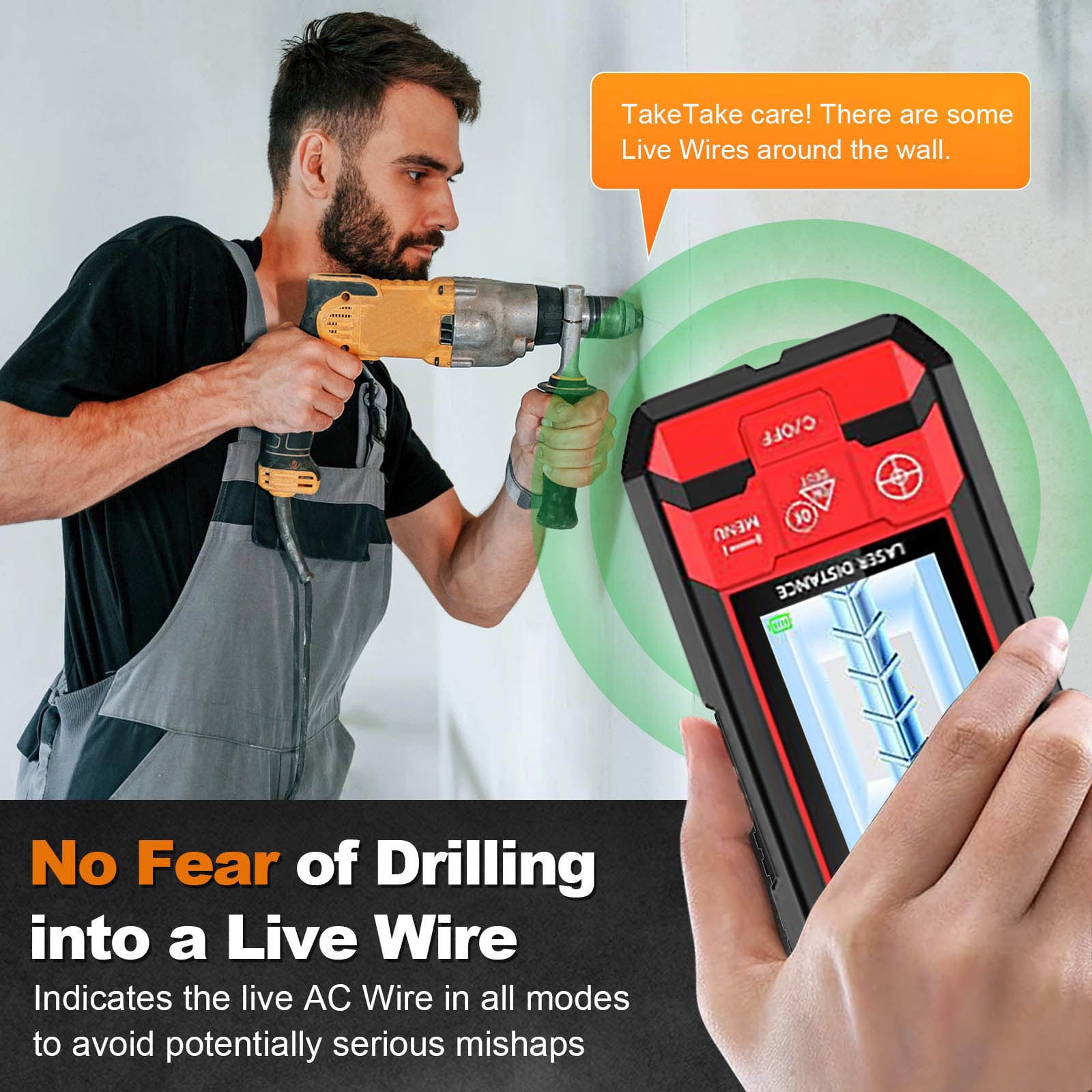 Comefolife Multifunctional 4-in-1 Wall Scanning Detector Set, Stud ...