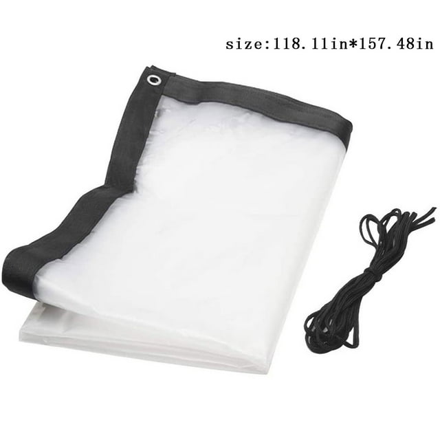 Comefolife PVC Clear Waterproof Cover Tarp Foldable, 118.11x157.48 IN ...