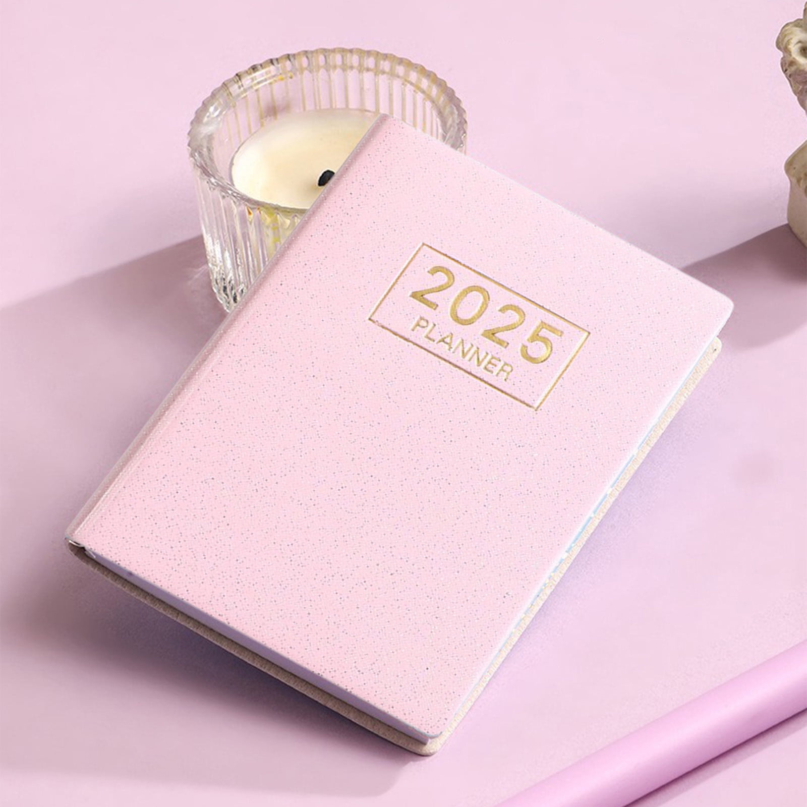 Comefolife Planner Mini Weekly Planner 3" x 4" Dazzling Pink Leather ...