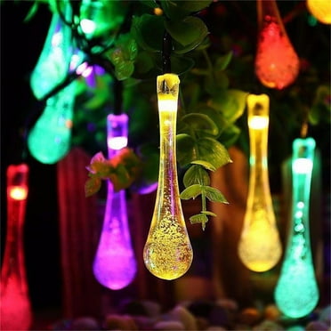 Water Drop Solar String Lights Outdoor 16 Ft 50 LED, 8 Modes Solar ...