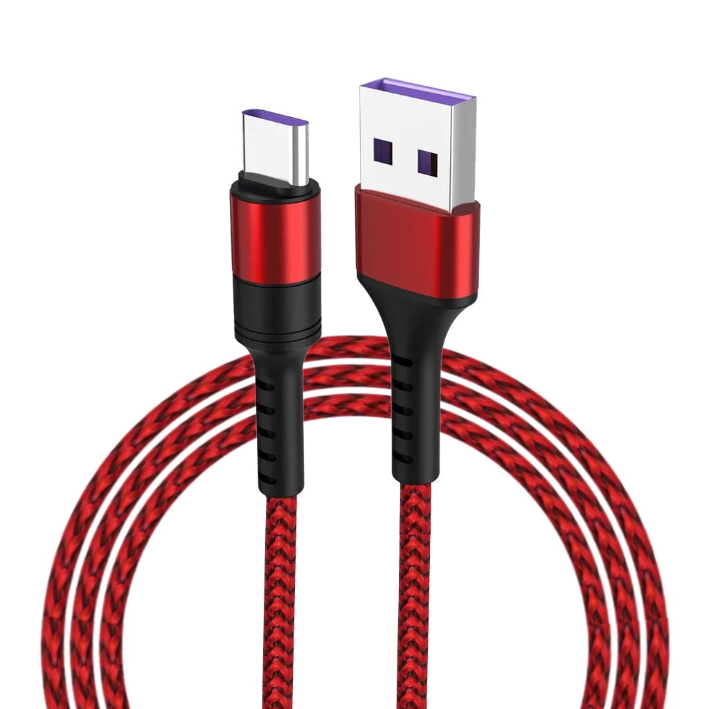 Comefolife USB Type-C 1m Braided Fast Charging Quick Charger Cord, 1m (Red) - Walmart.com
