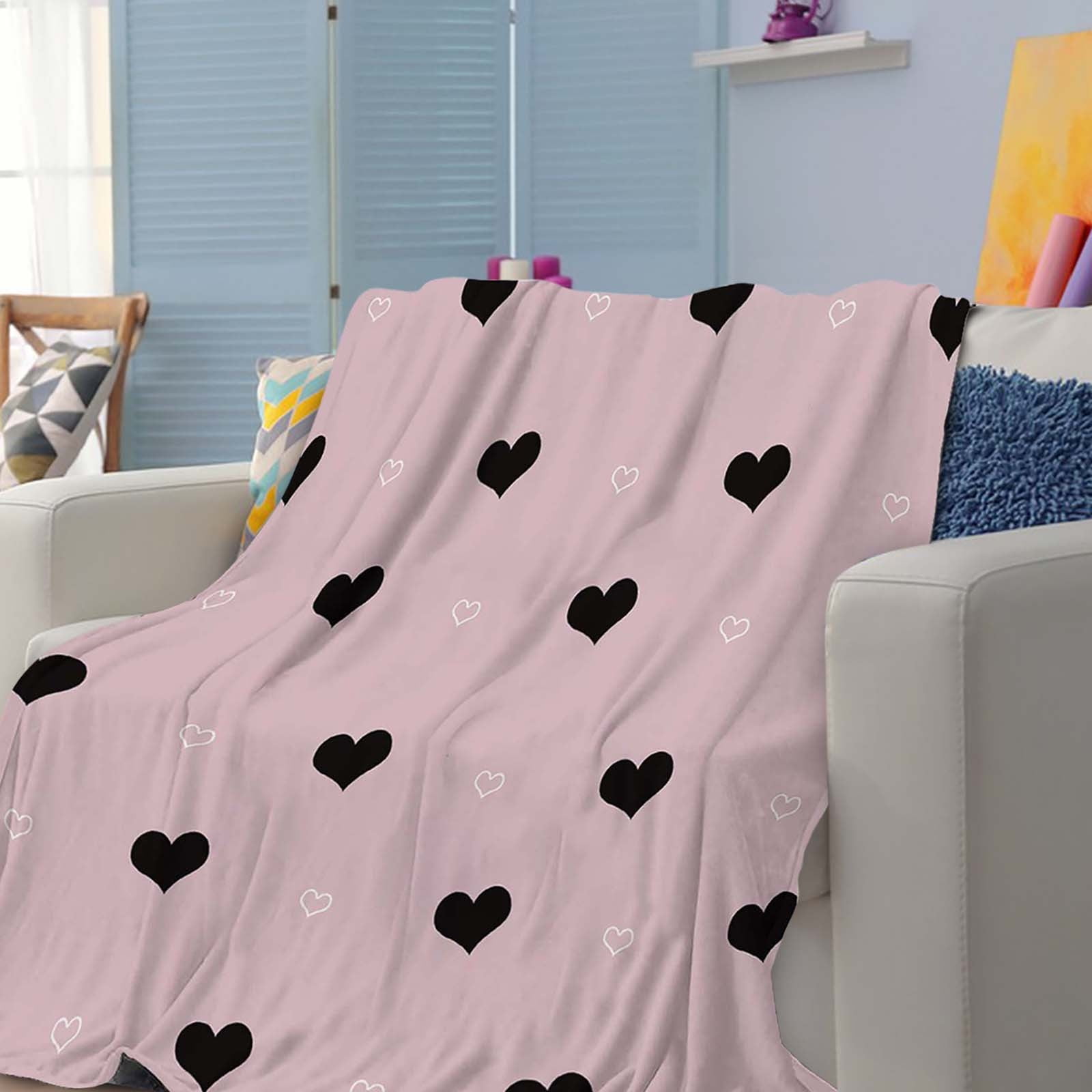 Comefolife Valentine's Day Love Heart Throw Blanket, Lightweight Ultra ...
