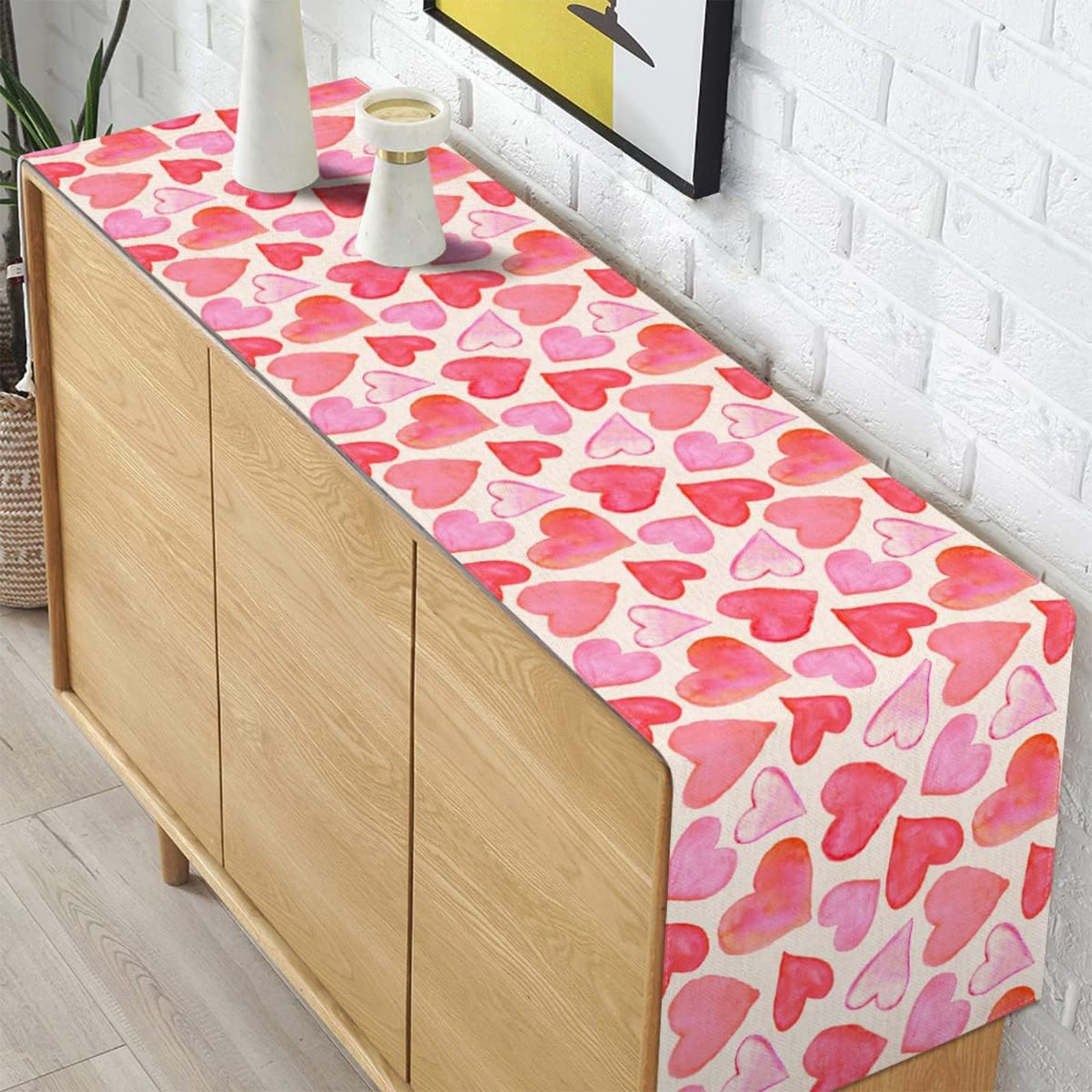 Comefolife Valentine’s Day Table Runner,Valentine’s Day Decorations ...