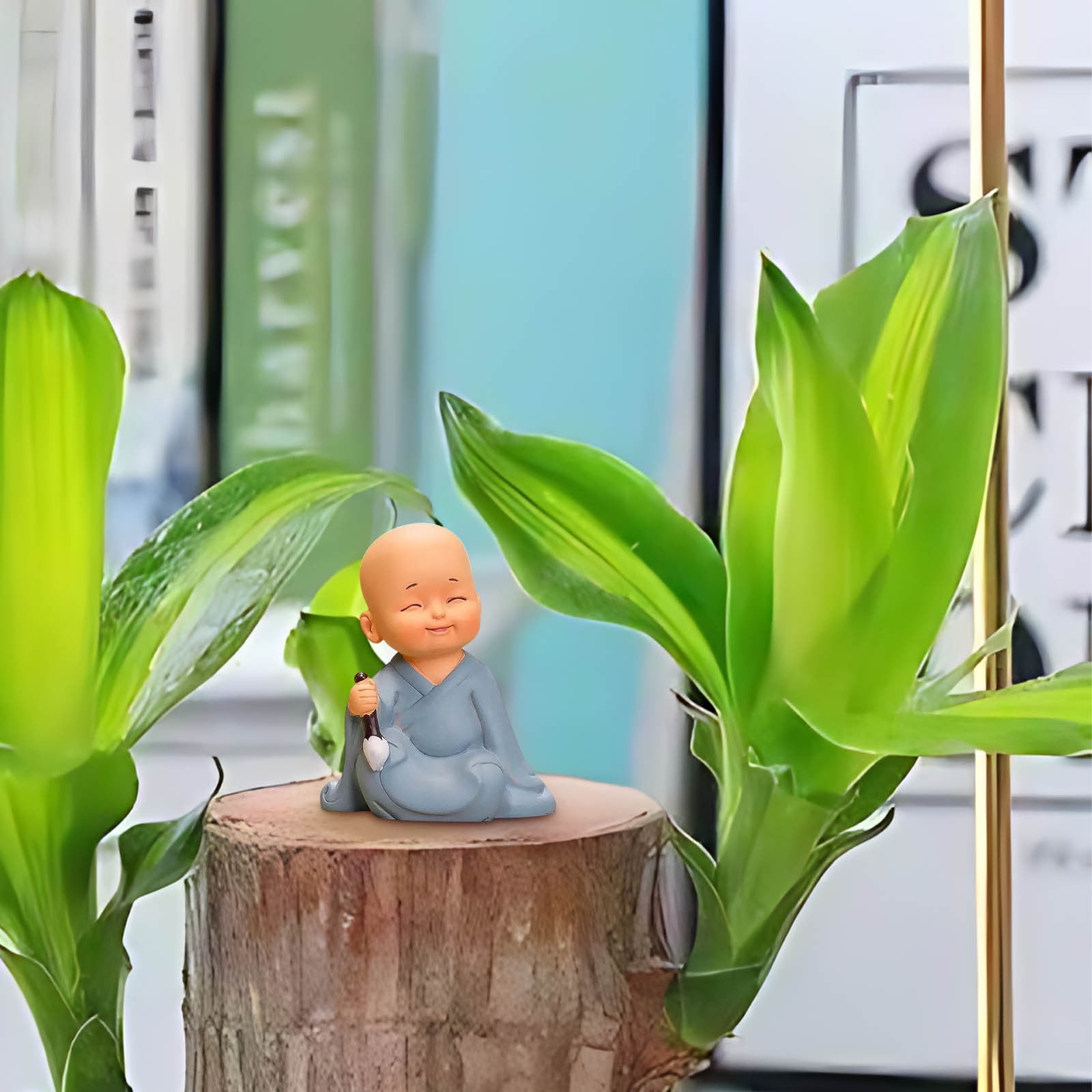 Comefolife Zen Monk Figurine - Small Decorative Statue for Home ...
