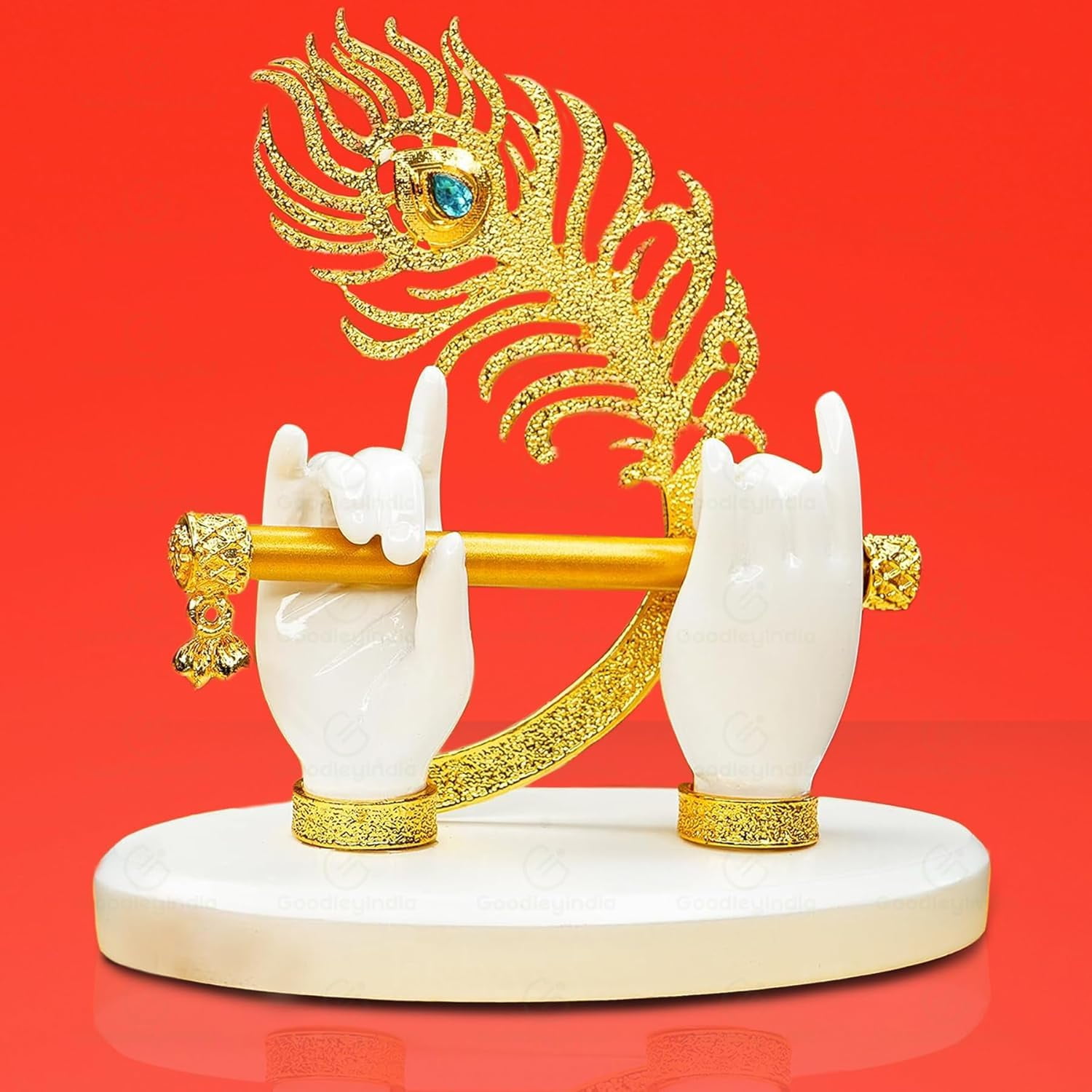 Comelyns Gold Plated Melody Krishna Hands Statue with Flute and Krishna ...