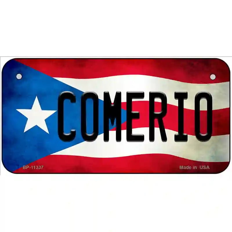 Comerio Puerto Rico Flag License Plate Metal Novelty 6" x 3" Bicycle ...