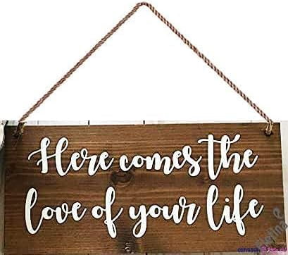 Here Comes The Love of Your Life Sign-Ring Bearer Sign-Wood Wedding ...